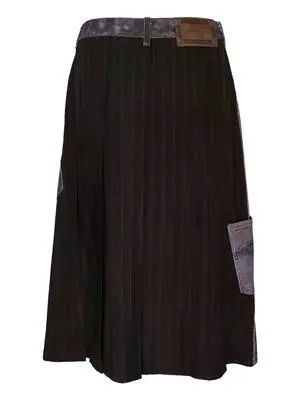 Andersson Bell Illusion Patchwork Midi Skirt - Black