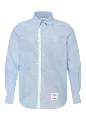 Thom Browne Straight-fit Long-sleeve Button-down Shirt - Blue