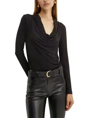 SILVIAN HEACH Cowl-neck Top - Black