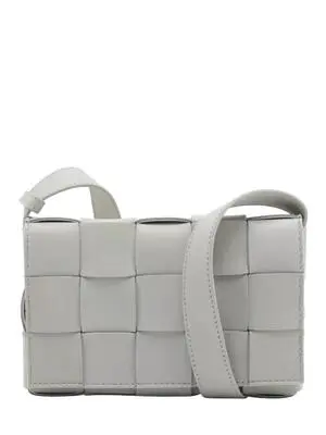 Bottega Veneta Bottega Veneta Nappa Intrecciato Cassette Crossbody Bag Grey