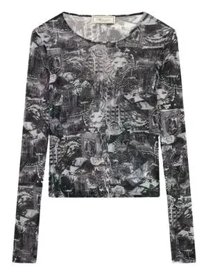 Blumarine Printed Jersey T-shirt - Black