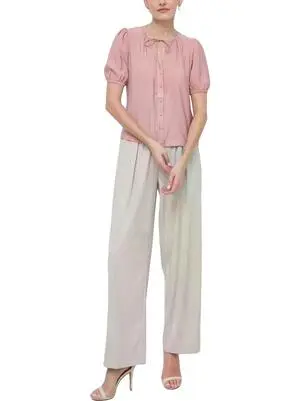 SILVIAN HEACH Tie-neck Button Blouse - Pink