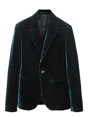 Versace Viscose Velvet Blazer - Green