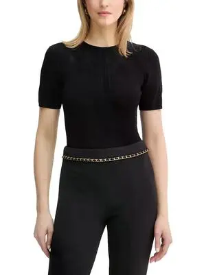 SILVIAN HEACH Open-back Short-sleeve Top - Black