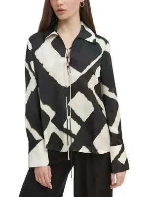 Sisley Tie-fastening Blouse - Black