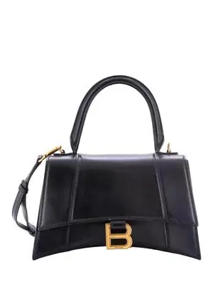 Balenciaga Balenciaga Hourglass Top Handle Bag Leather Satchel Black