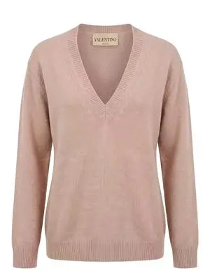 VALENTINO Valentino Garavani Cable-Knit V-Neck Sweater