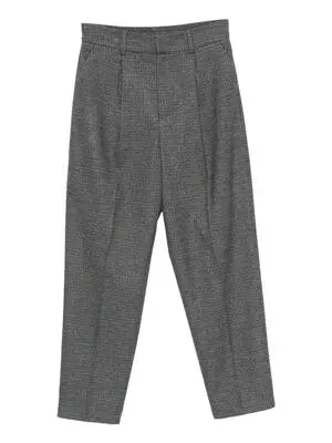 PT TORINO Houndstooth-pattern Pleated Tailored Trousers - Grey
