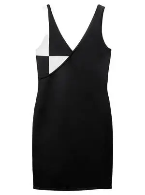 Versace Stretch Wool Knit Mini Dress - Black