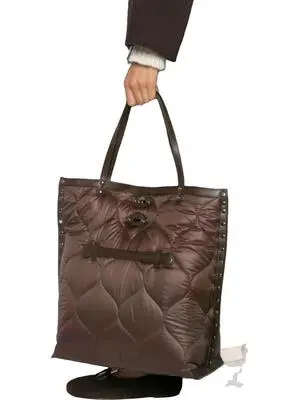 ZANELLATO A' Spasso Quilted Stud-embellished Tote Bag - Brown