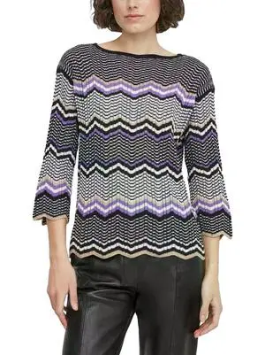 Sisley Zig-zag Pattern Top - Black