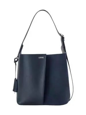 Loewe Medium Bilbao Bucket In Soft Calfskin And Suede - Blue