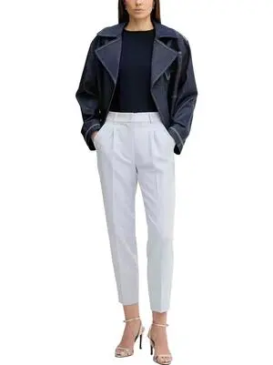 Sisley Pleated Button-fastening Trousers - Blue