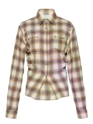 Andersson Bell Check Studded Shirt - Neutrals