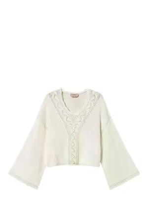 TWINSET Punched Wool-blend Wide Jumper - Neutrals
