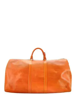 LOUIS VUITTON Louis Vuitton Keepall Bag Epi Leather Travel Bag Brown