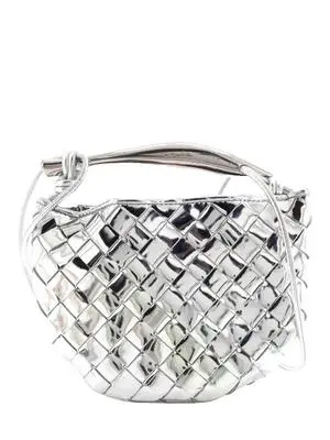 Bottega Veneta Sardine Top Handle Crossbody Bag - Silver