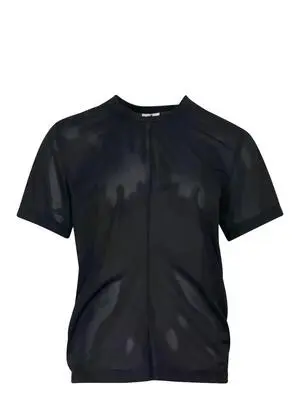 Noir Kei Ninomiya Sheer Ruched-back T-shirt - Black