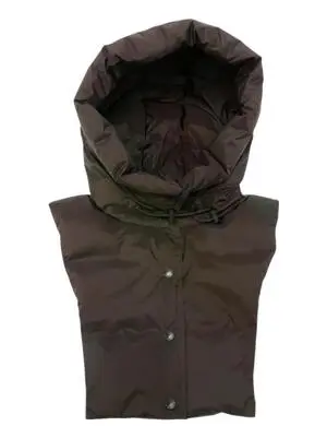 YVES SALOMON Yves Salomon Padded Drawstring Hoodie Brown