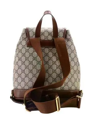 GUCCI Gucci Interlocking G Patch Drawstring Flap GG Coated Canvas Backpack