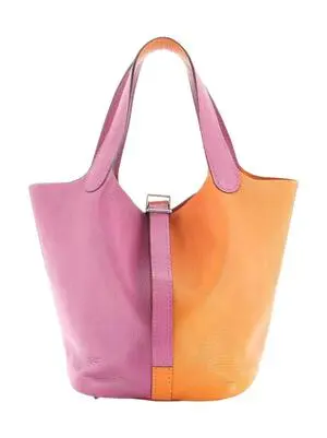 Hermès Hermès Casaque Picotin Lock Bag Clemence PM Bucket Bag Orange