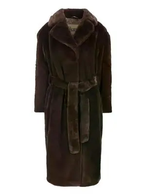 Herno Belted Faux-fur Coat - Brown