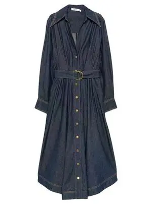 Zimmermann Denim Shirt Midi Dress - Blue