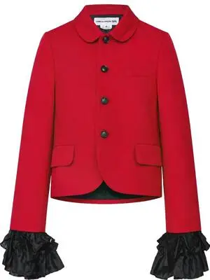 Comme Des Garçons Ruffled-cuff Tailored Jacket - Red