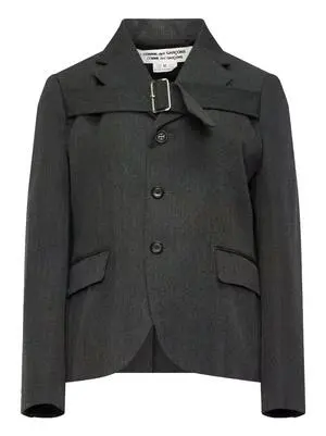 Comme Des Garçons Buckle-collar Tailored Blazer - Grey