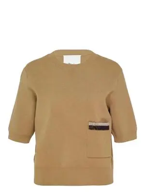 3.1 Phillip Lim Crystal-embellished Short-sleeve Sweater - Brown