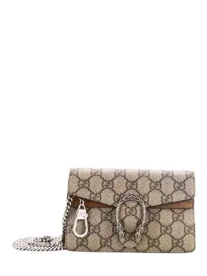 Gucci Dionysus Bag Gg Coated Canvas Super Mini Crossbody Bag - Brown