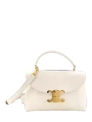 Celine Celine Nino Top Handle Bag Leather Teen Satchel Neutrals