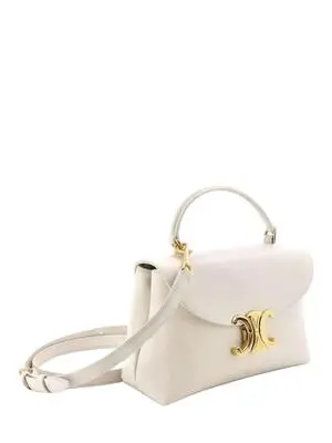 Celine Celine Nino Top Handle Bag Leather Teen Satchel Neutrals