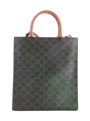 Celine Vertical Cabas Triomphe Coated Canvas Tote Bag - Brown