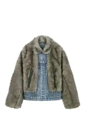 ANDERSSON BELL Andersson Bell Faux-Fur Denim Jacket
