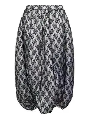 Comme Des Garçons Lace-overlay Parachute Trousers - Black