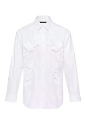 Simone Rocha Ruffle-trimmed Horseshoe Shirt - White