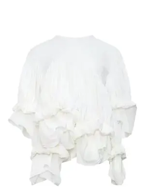 Comme Des Garçons Ruffled Layered Top - White