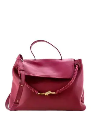 Bottega Veneta Ciao Ciao Top Handle Bag Leather With Intrecciato Detail Medium Satchel - Pink