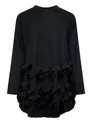 Comme Des Garçons Draped Ruffled Top - Black