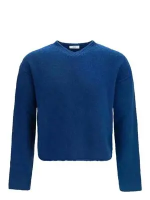 RIER Wool V-neck Sweater - Blue