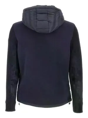 COLMAR Quilted Knit-sleeve Hooded Jacket - Blue