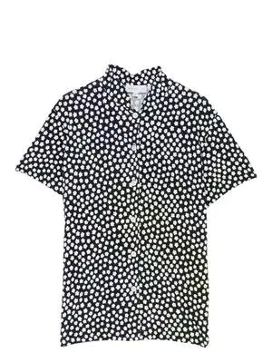 AGNES B. Floral-print Officer-collar Shirt - Blue