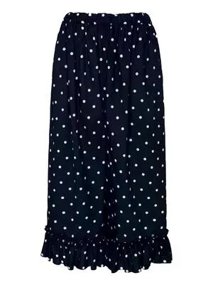 Comme Des Garçons Polka-dot Ruffled Trousers - Blue