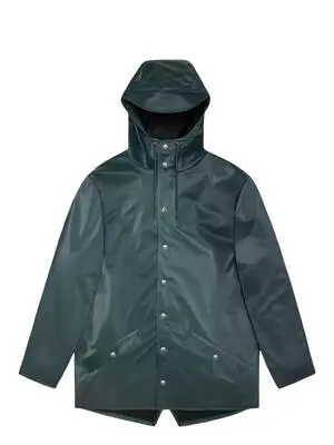 Rains Rains Hooded Press-Stud Jacket Green