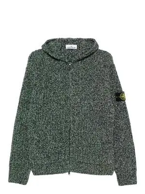 Stone Island Logo-patch Zip-up Hoodie - Green