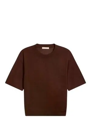 Vanessa Bruno Short-sleeve Merino-wool Sweater - Brown