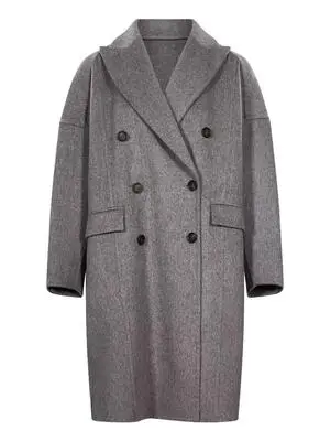 BRUNELLO CUCINELLI Brunello Cucinelli Double-Breasted Drop-Shoulder Cashmere Coat