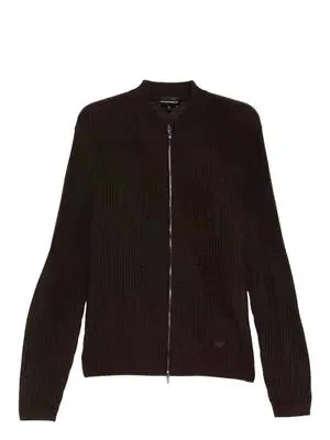 Emporio Armani Waffle-knit Cardigan - Brown