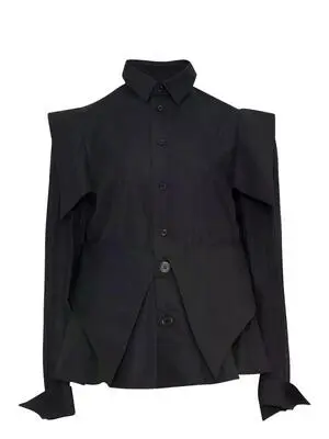Noir Kei Ninomiya Structured Layered Blouse - Black